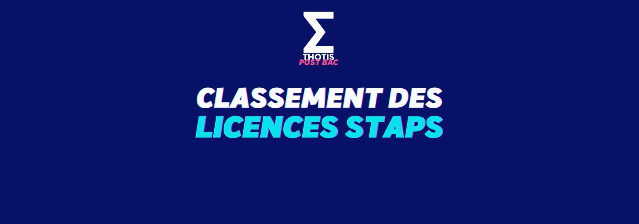 Le classement Thotis des licences STAPS - Thotis