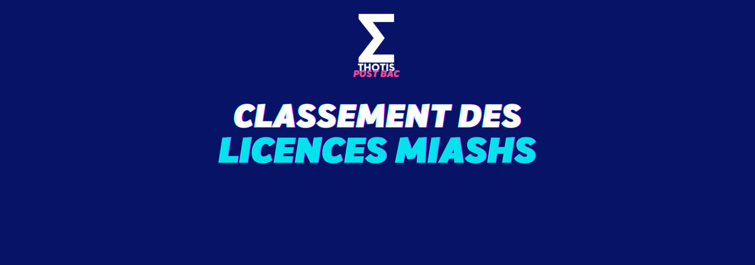 Le classement Thotis des licences MIASHS en 2024 - Thotis