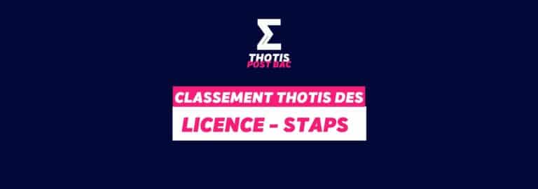 Le classement Thotis des licences STAPS en 2025 - Thotis