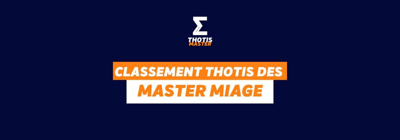 Classement Thotis des masters MIAGE - Thotis