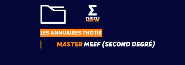 Liste des masters MEEF (Second degré) – Annuaire Mon Master 2025 - Thotis